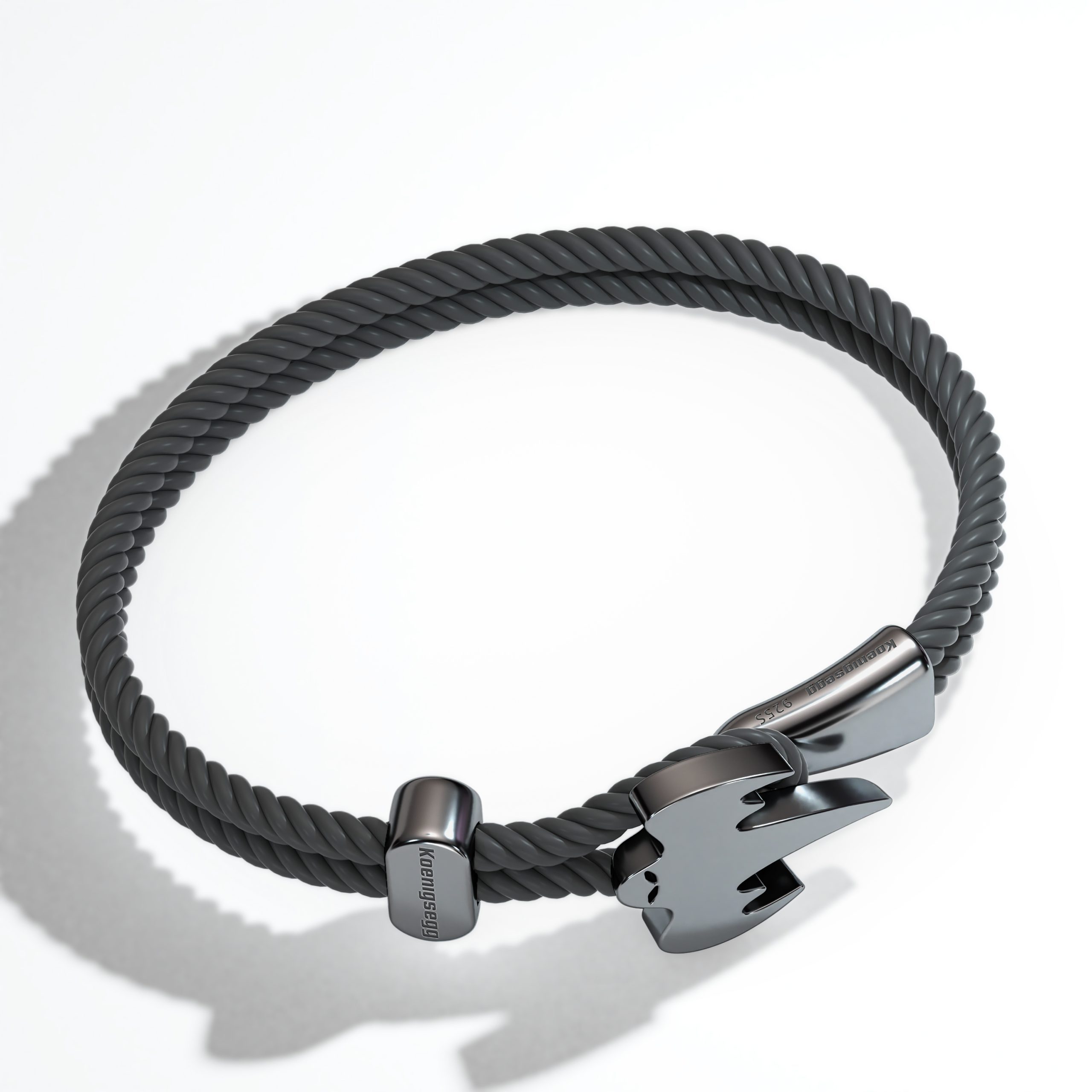Ghost Braided Blacelet - Oxidized Silver | Koenigsegg Gear